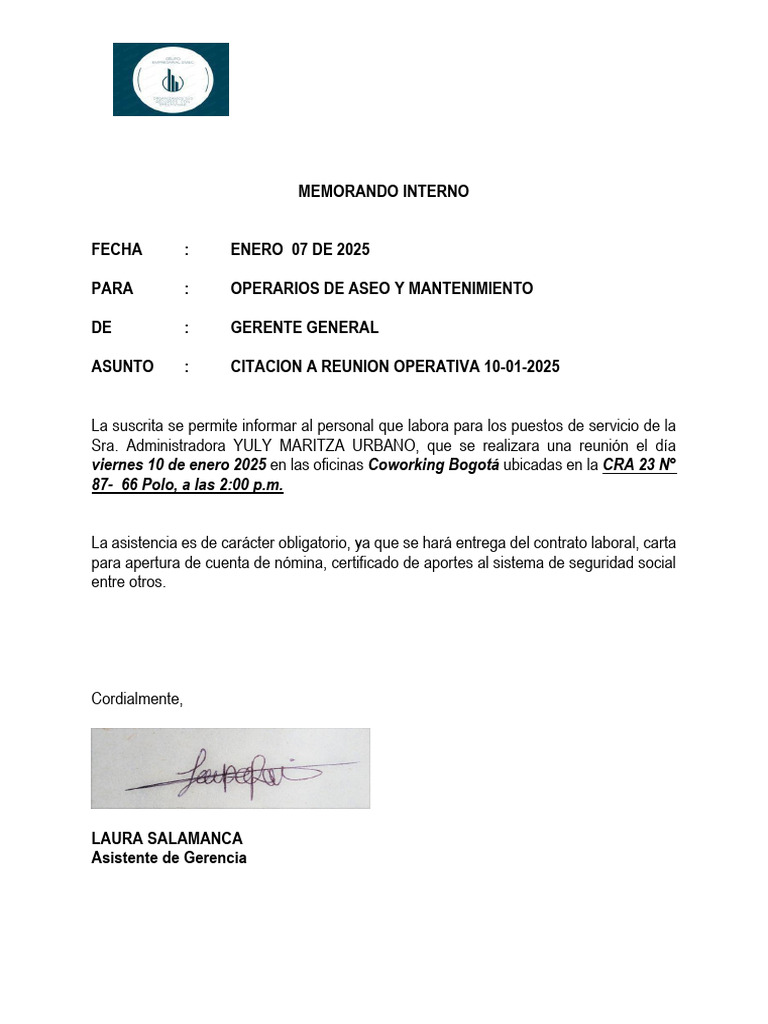 Memorando Interno | PDF