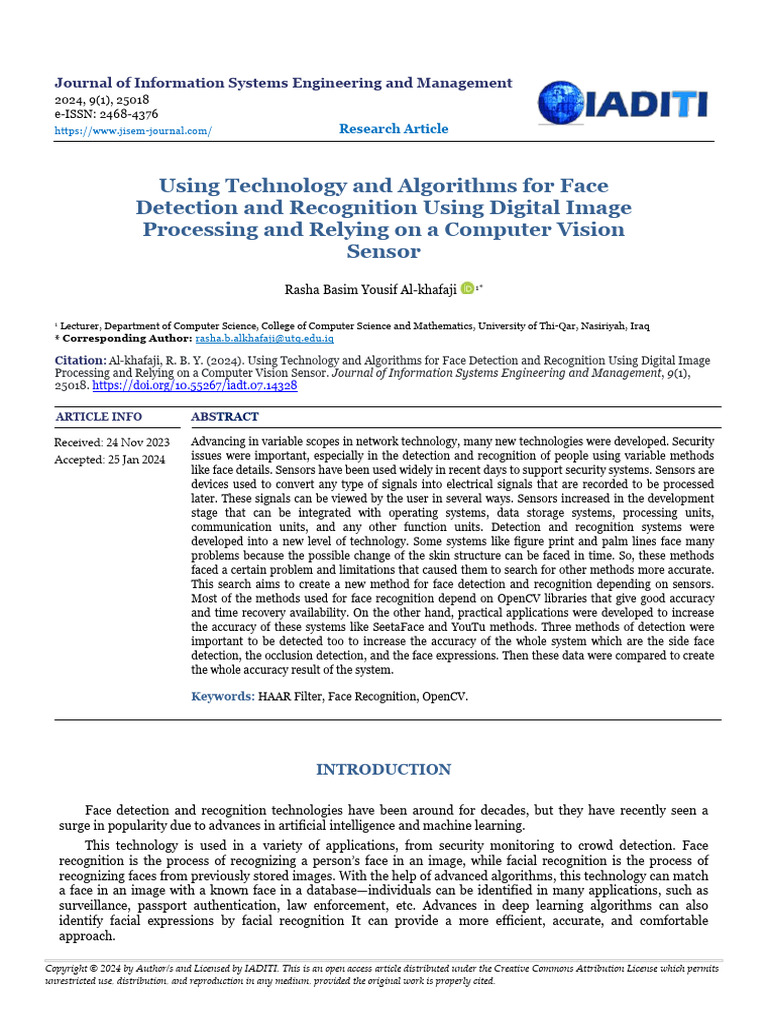 Using Technology and Algorithms For Face Detection and Recognition ...