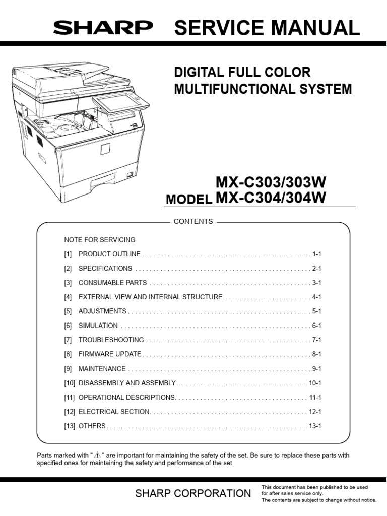 Manual Servicio MX C303W - MX C304W | PDF | Fax | Screw