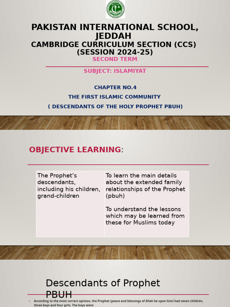 Chap 4 Descendants (Children) of Holy Prophet PBUH | PDF