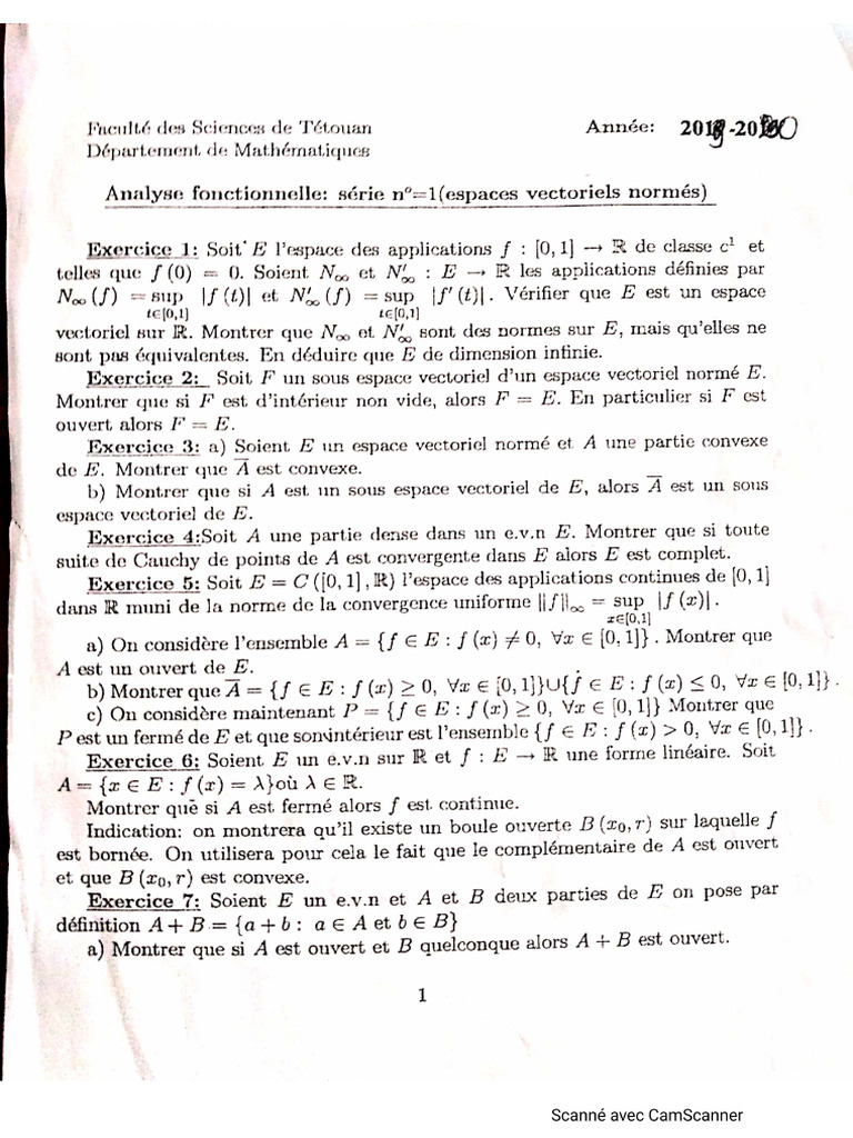 SMA-6 - TD, Série1, Analyse Fonctionnelle - ZERTITI | PDF