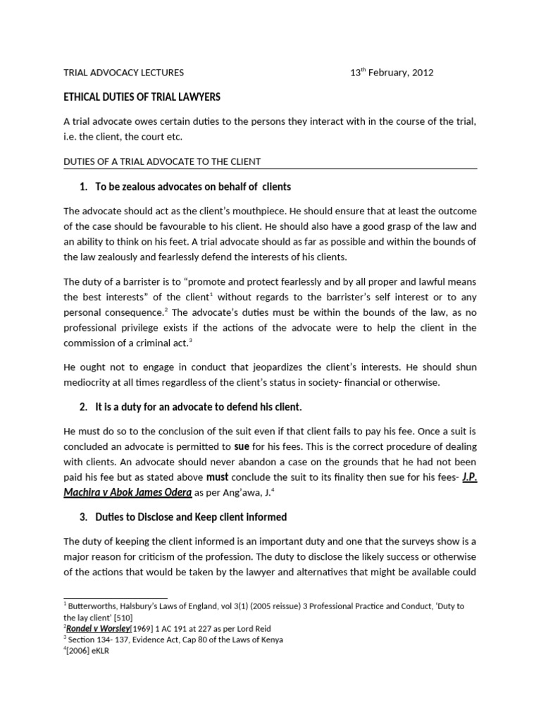 Trial Advocacy Lectures 2012 | PDF | Conflict Of Interest | Judicial ...
