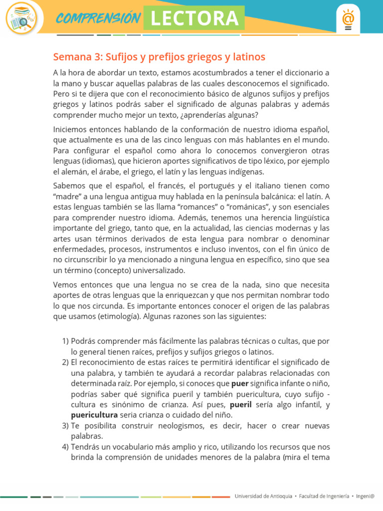 Sufijos y Prefijos en Español | PDF | Lengua española | latín