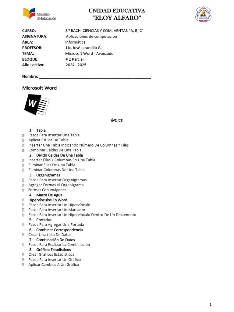 3ero. Aplic. Comp.. Modulo 2 Parcial | PDF | Hipervínculo | Microsoft Excel