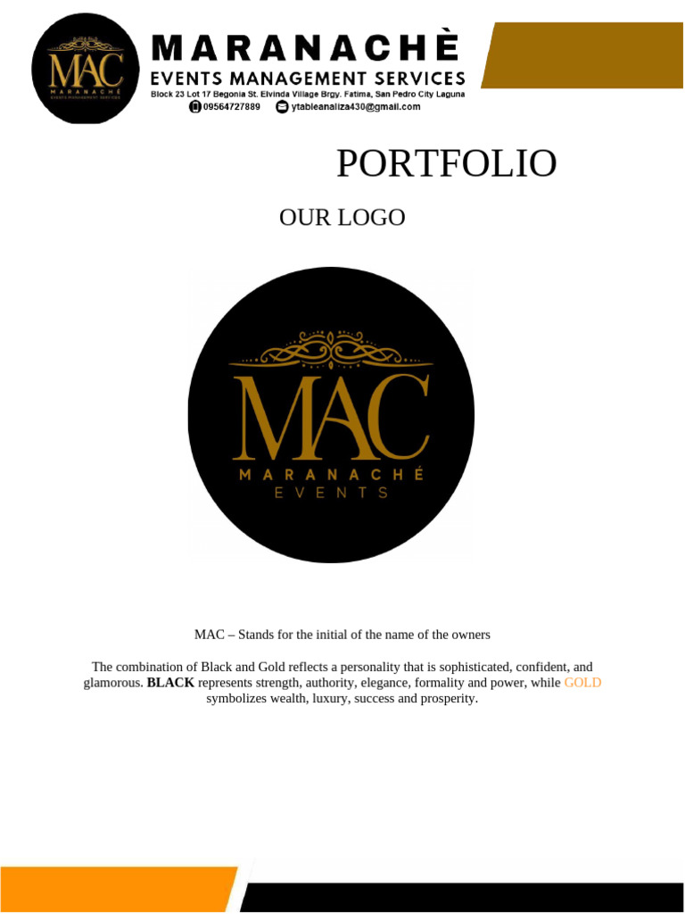 MarAnaChe Event Management Portfolio | PDF | Marketing | Logistics