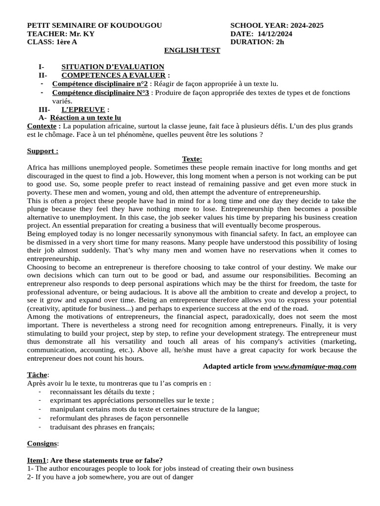 Text 2-1 | PDF | Entrepreneurship