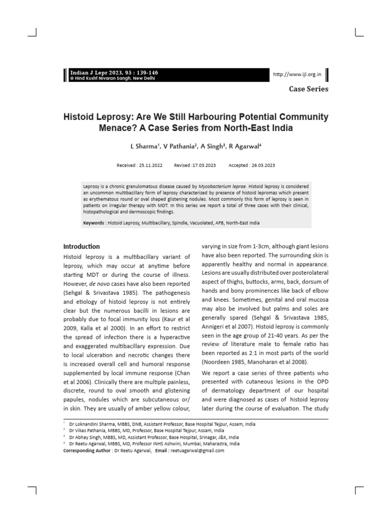 6 L Sharma Et Al Final | PDF | Leprosy | Diseases And Disorders
