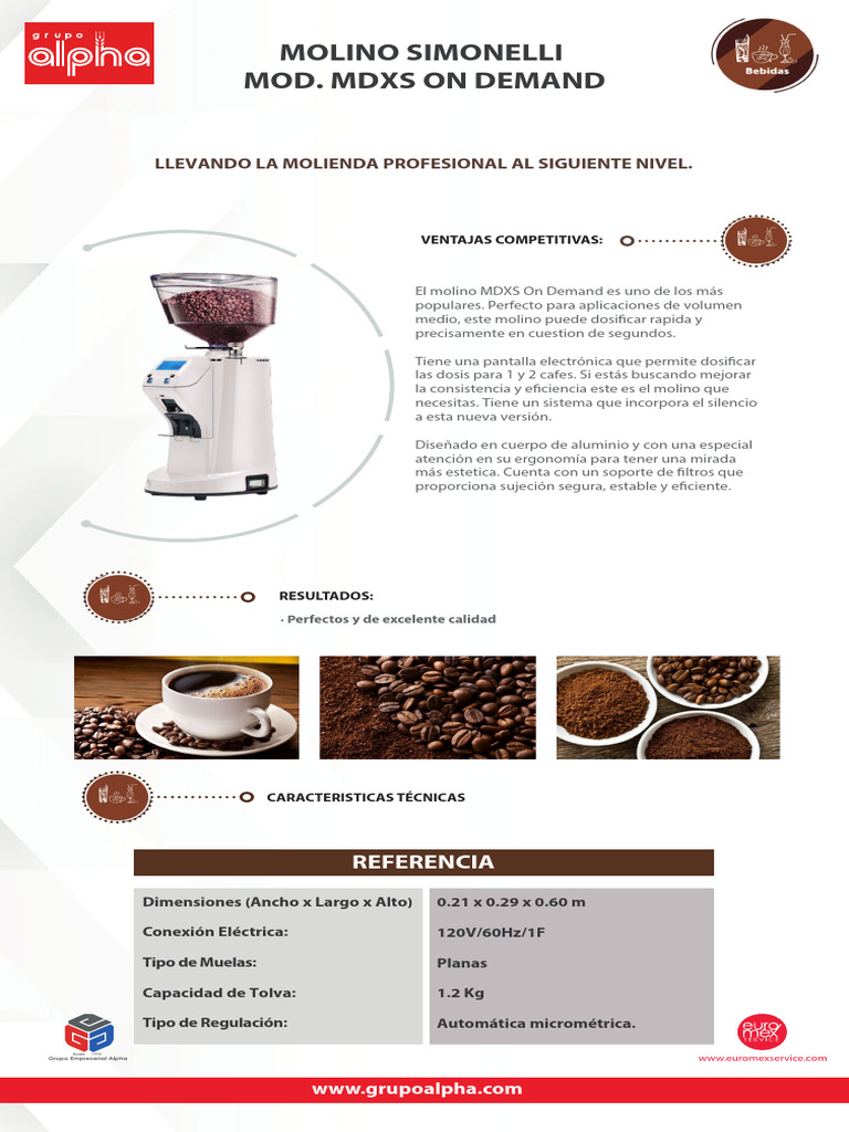 Ficha Tecnica MDX Simonelli | PDF | Molino (molienda)
