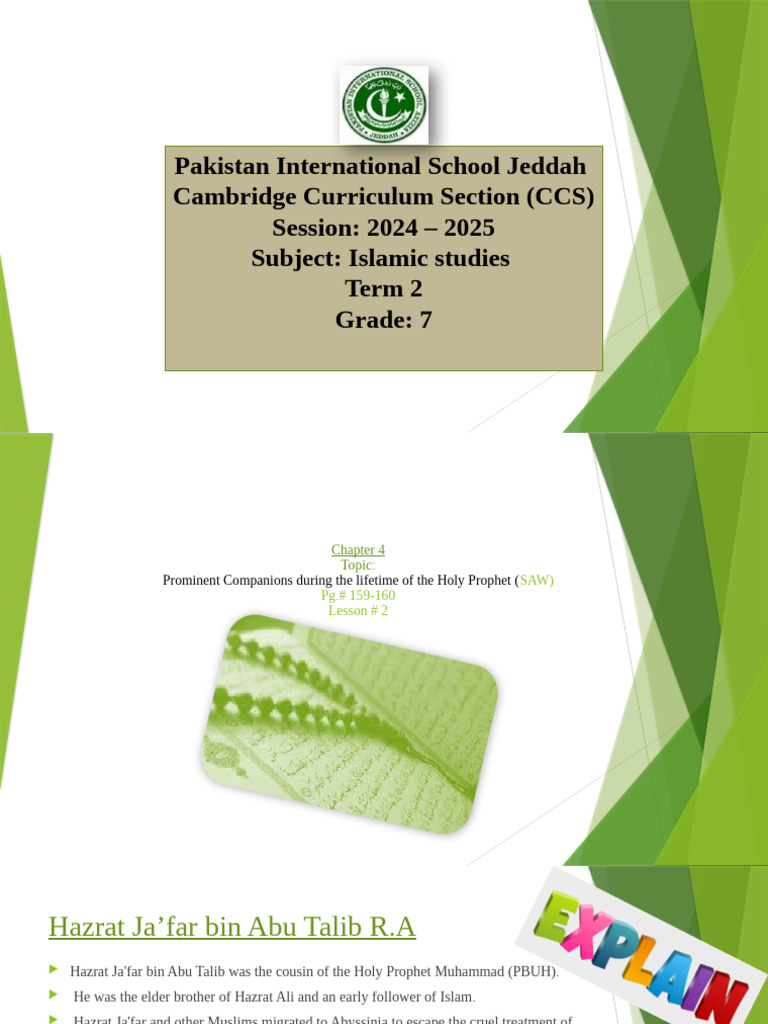 GR-7 CH 4 (Prominent Companions) L-2 | PDF | Muhammad | Mecca