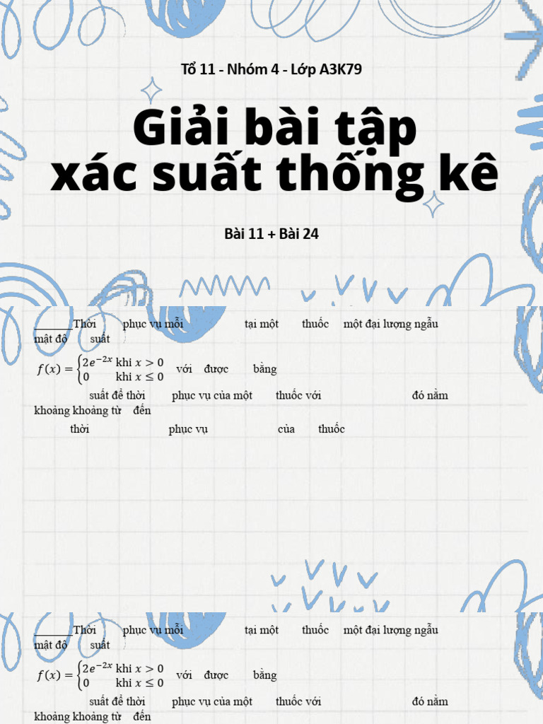 Bài tập XSTK tổ 11 | PDF