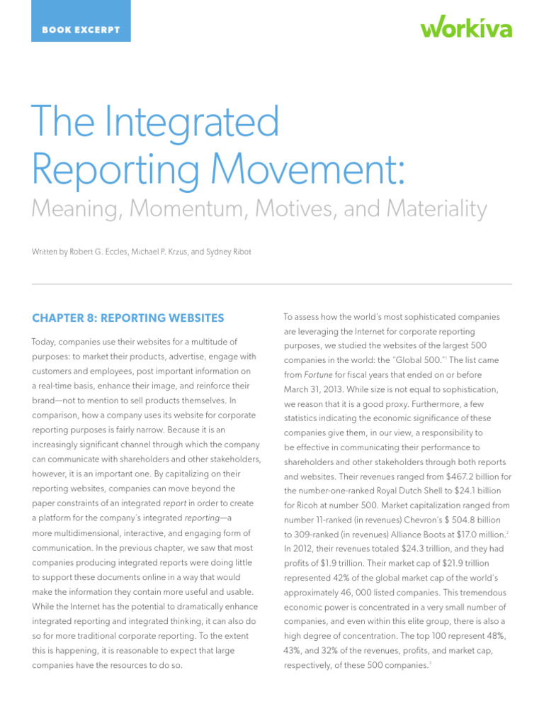 The Integrated Reporting Movement - Meaning, Momentum, Motives, and Materiality | PDF ...