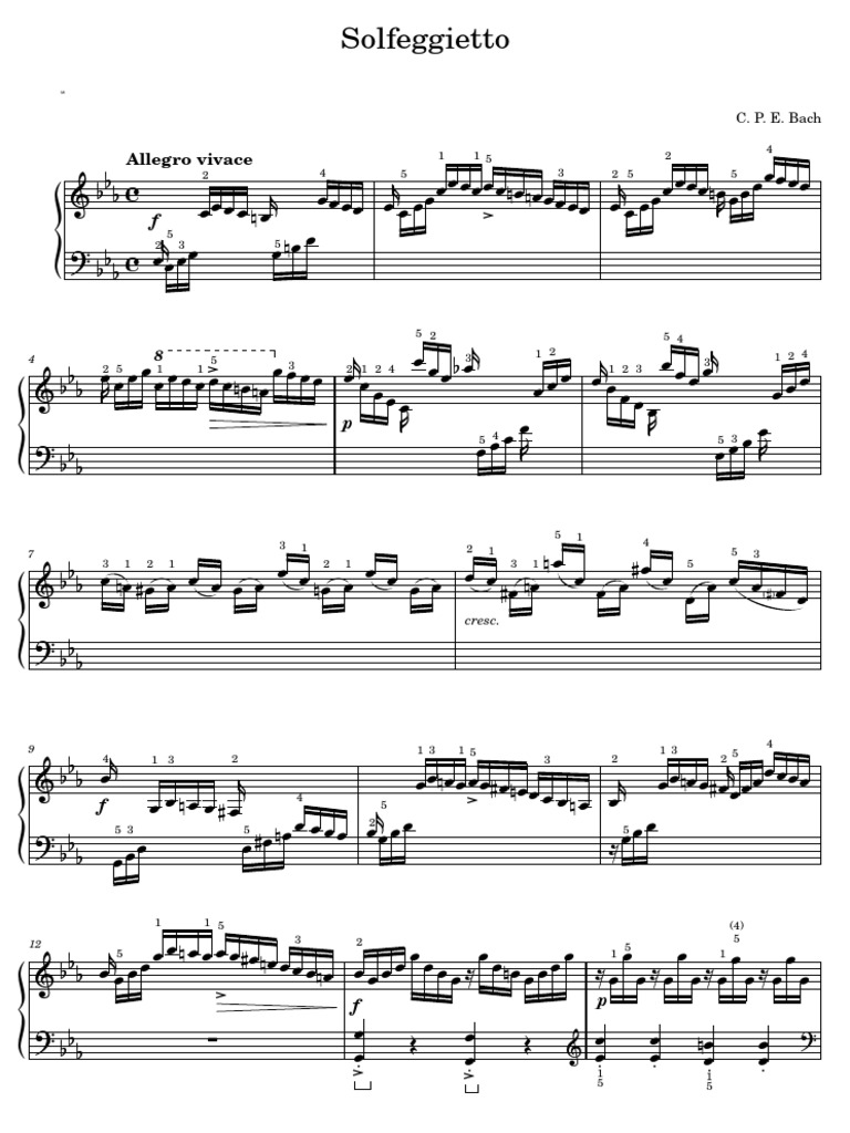 Solfeggietto - C. P. E. Bach | PDF | Musical Forms | Musical Compositions