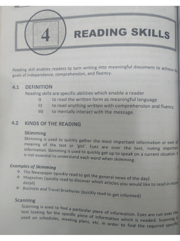 Reading Skills | PDF