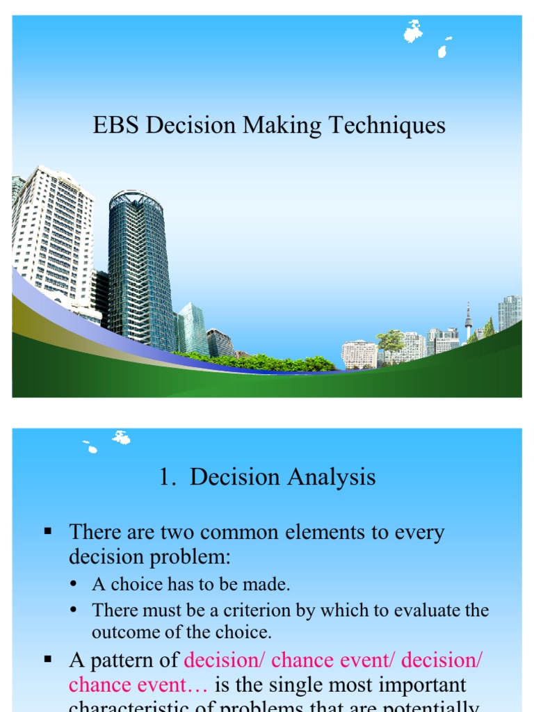 Decision Making Techniques PPT at Mba Opreatiop MGMT | PDF ...