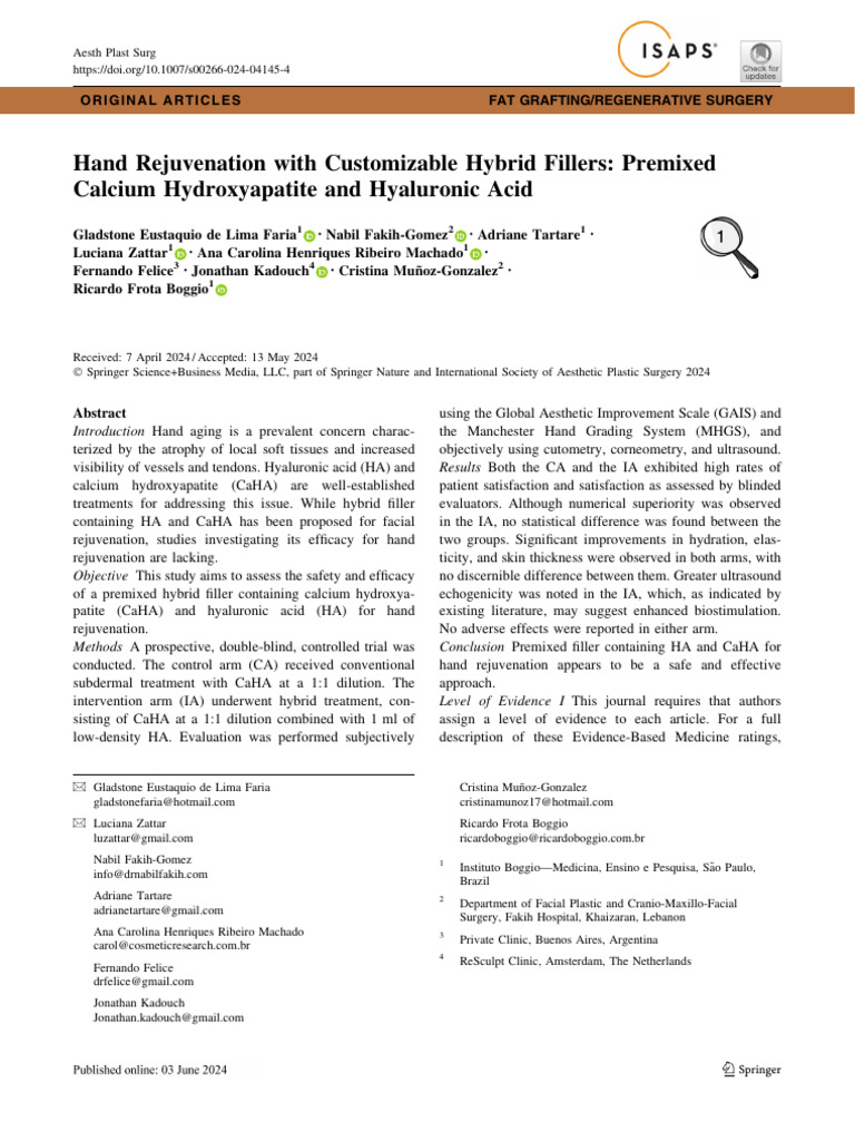 Hand Rejuvenation With Customizable Hybrid Fillers Premixed Calcium ...