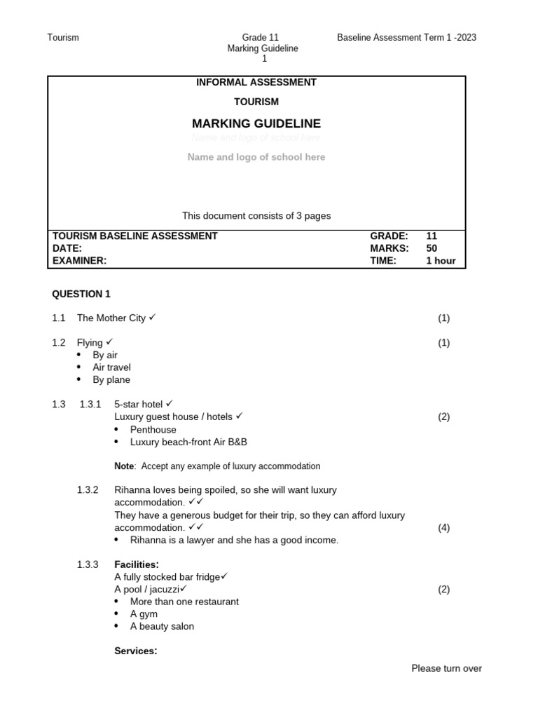 2 Memo Grade 11 Marking Guideline Baseline Assessment Term 1 2023 | PDF | Natural Environment ...