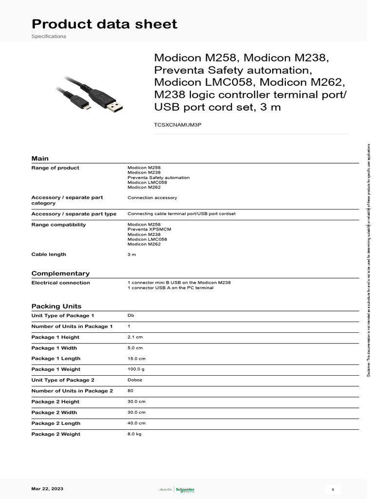 Modicon MCM - TCSXCNAMUM3P | PDF | Programmable Logic Controller | Usb