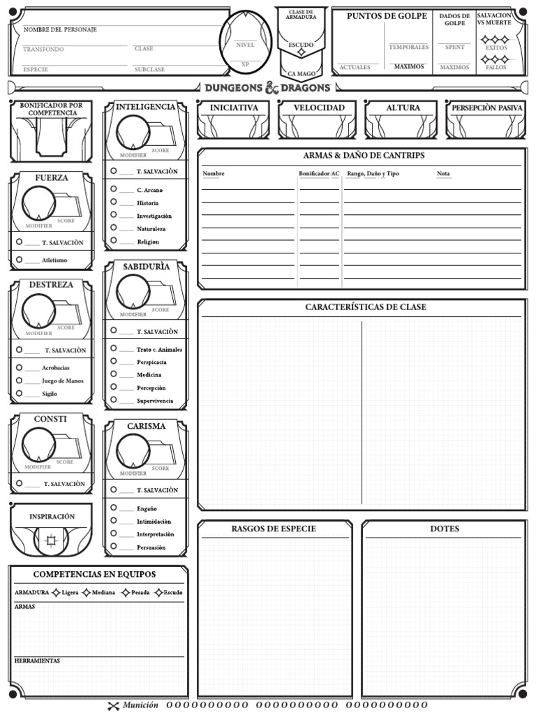 Hoja de Personaje D&D 2024 - Español | PDF
