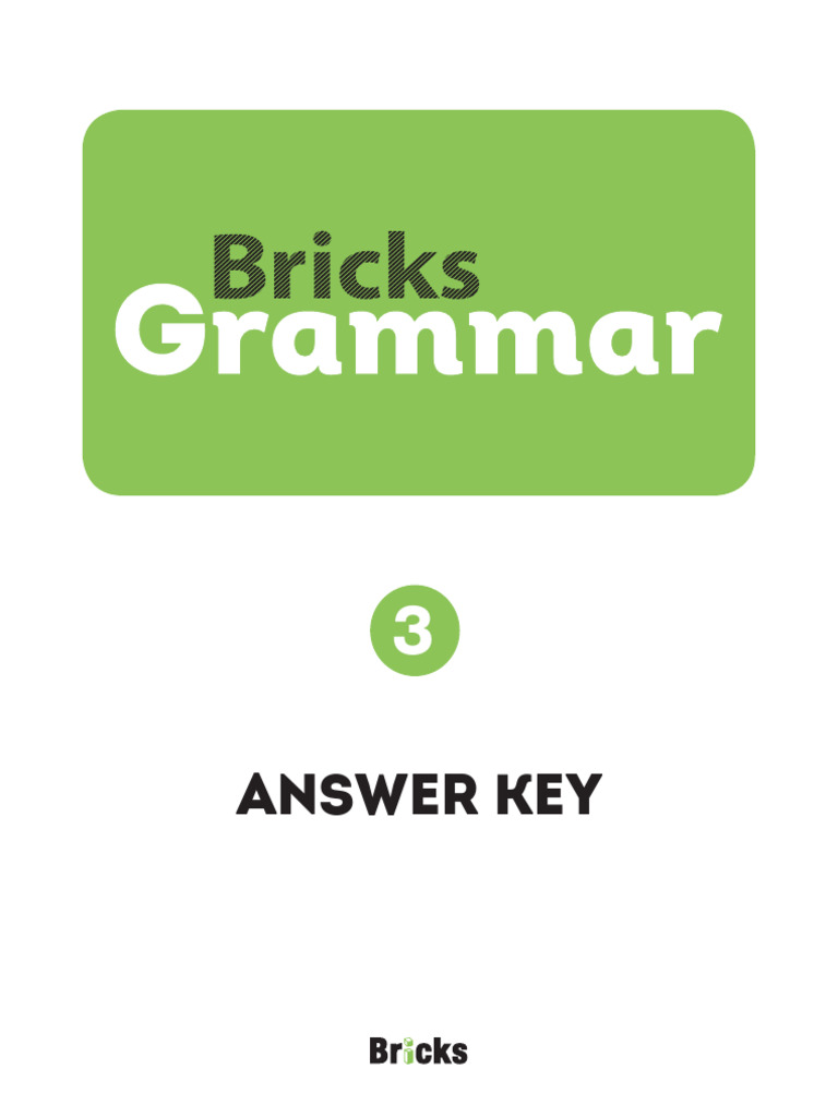Bricks Grammar 3 - WB - Answer Key | PDF
