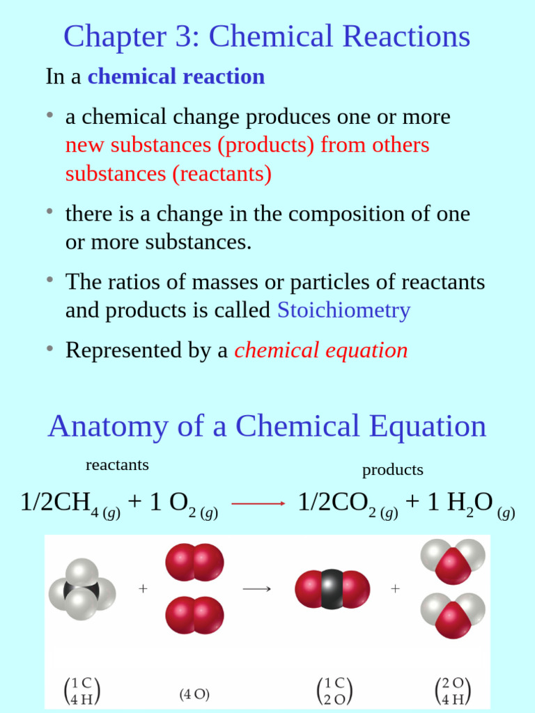 Chapter 3 Chemical Reactions Fall 2013 A | PDF | Mole (Unit) | Acid