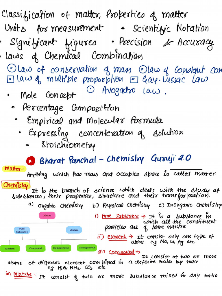 11 Chem Chapter 1 | PDF | Significant Figures | Mixture