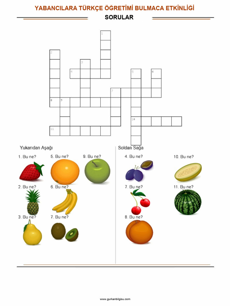 Bulmaca Meyveler | PDF
