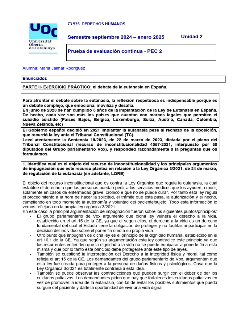 Pec 2 Derechos Humanos PDF | PDF | Dignidad | Cuidados paliativos
