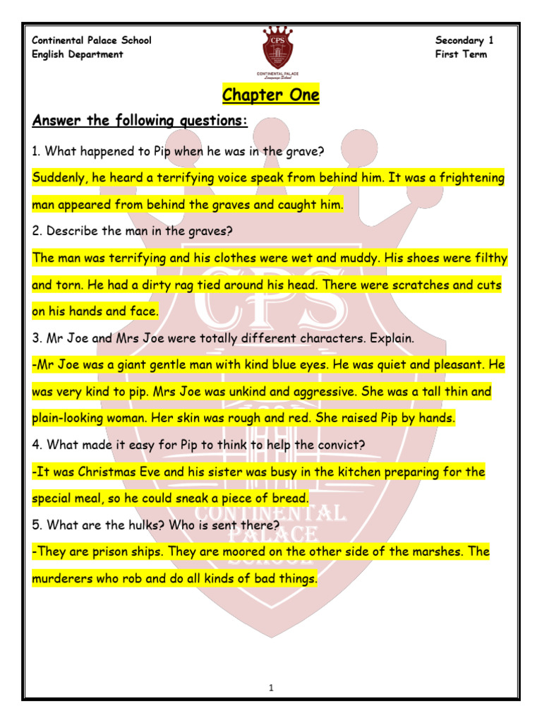 Great Expectations Chapter 1 | PDF