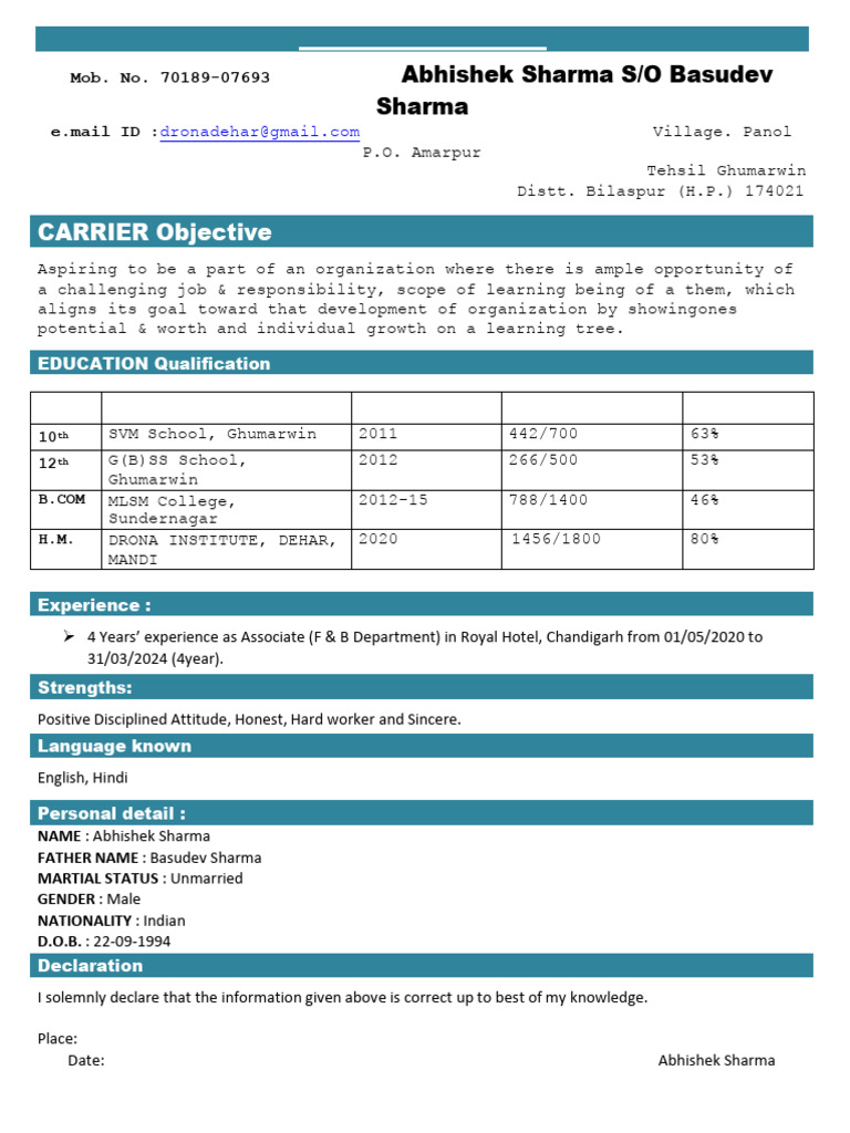 AbhiSHEK RESUME | PDF