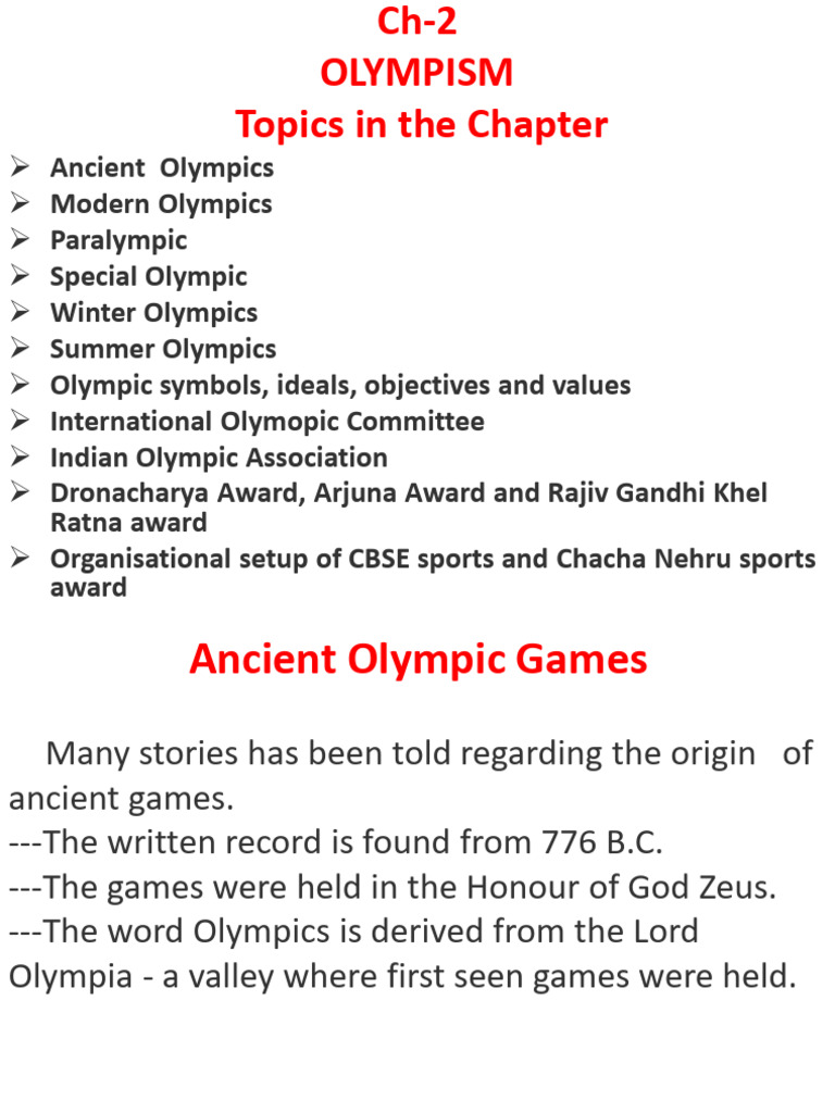 Overview of Olympic Games and Values | PDF | Summer Olympic Games ...