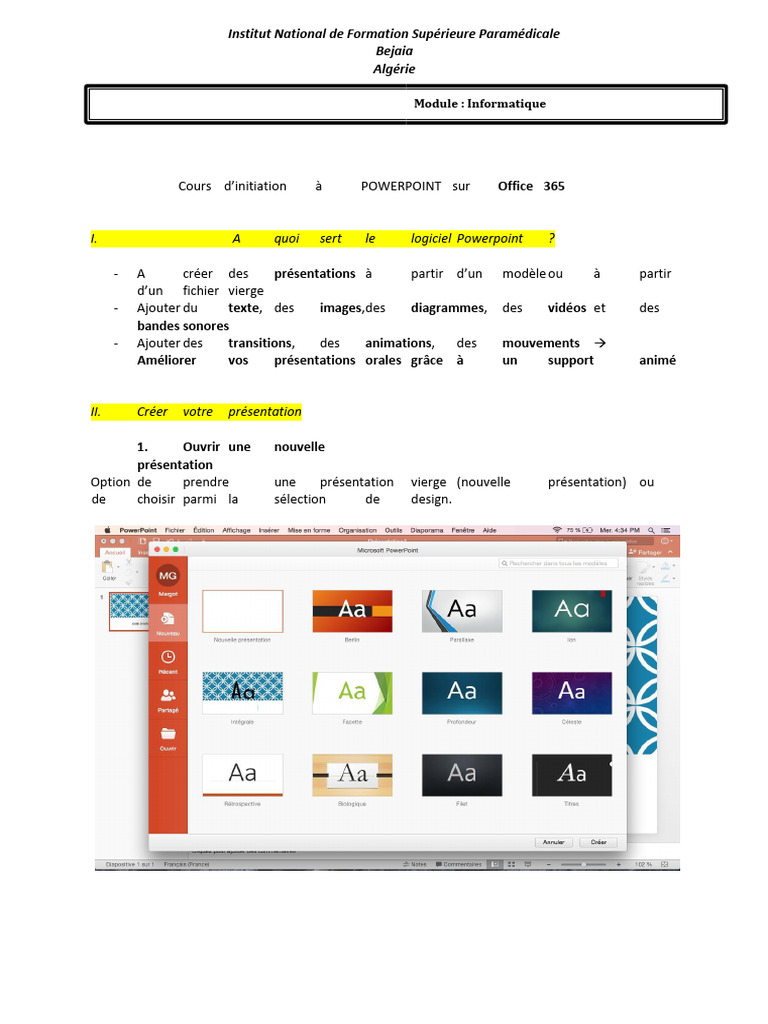 Initiation à PowerPoint 365 | PDF | Microsoft Powerpoint | Logiciel