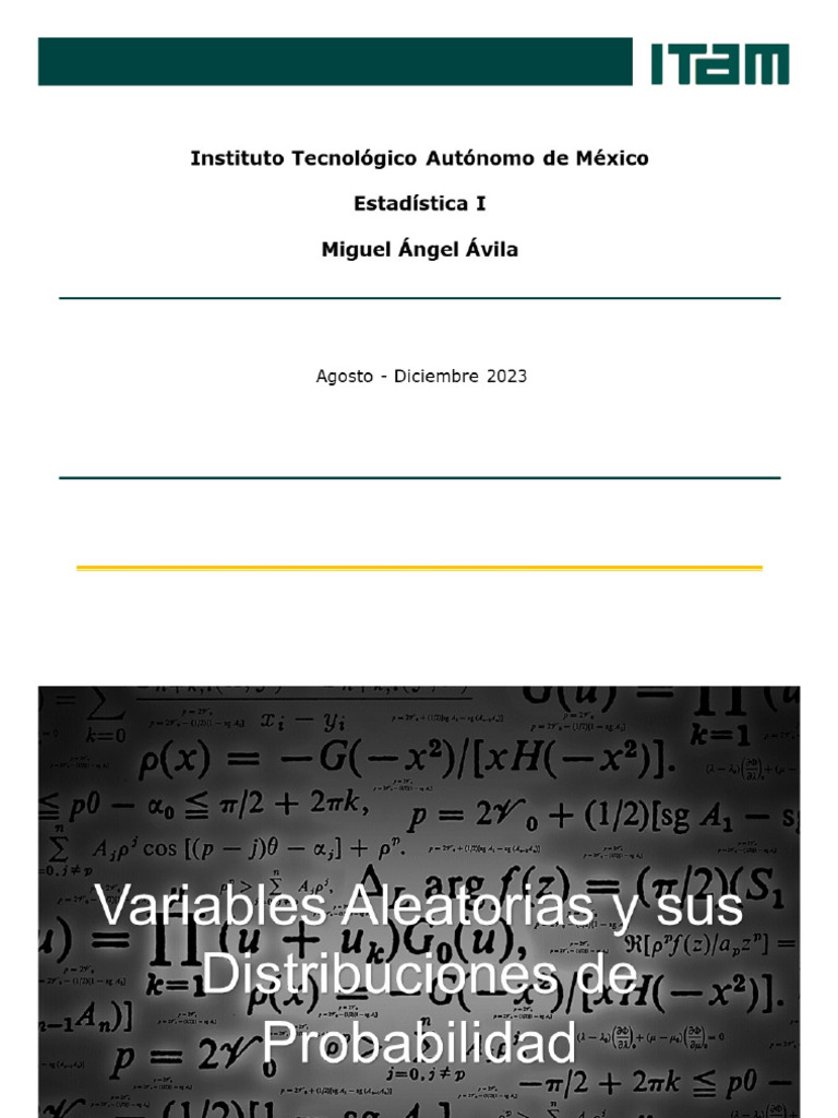 Tema 4 - Variables Aleatorias y Distribuciones de Probabilidad | PDF
