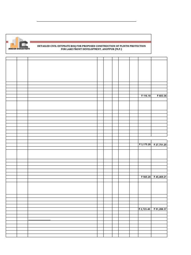 Plinth Protection Estimate | PDF | Composite Material | Architectural ...