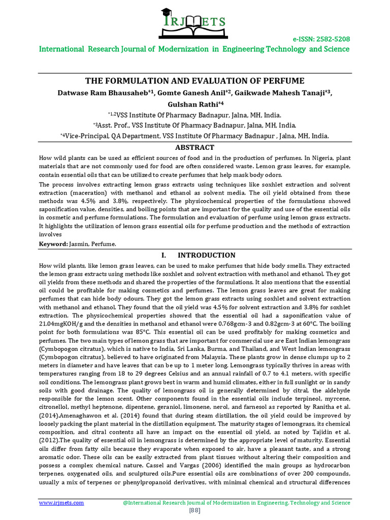 fin_irjmets1717396490 | PDF | Perfume | Odor