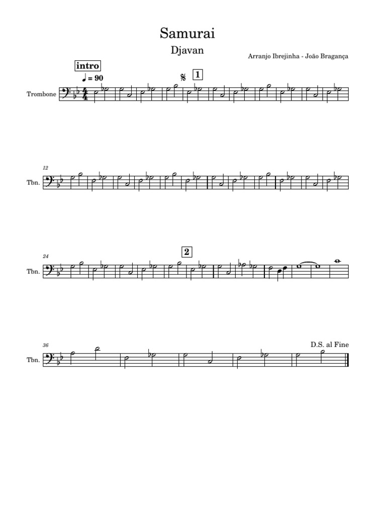 Trombone Arrangement: Samurai | PDF