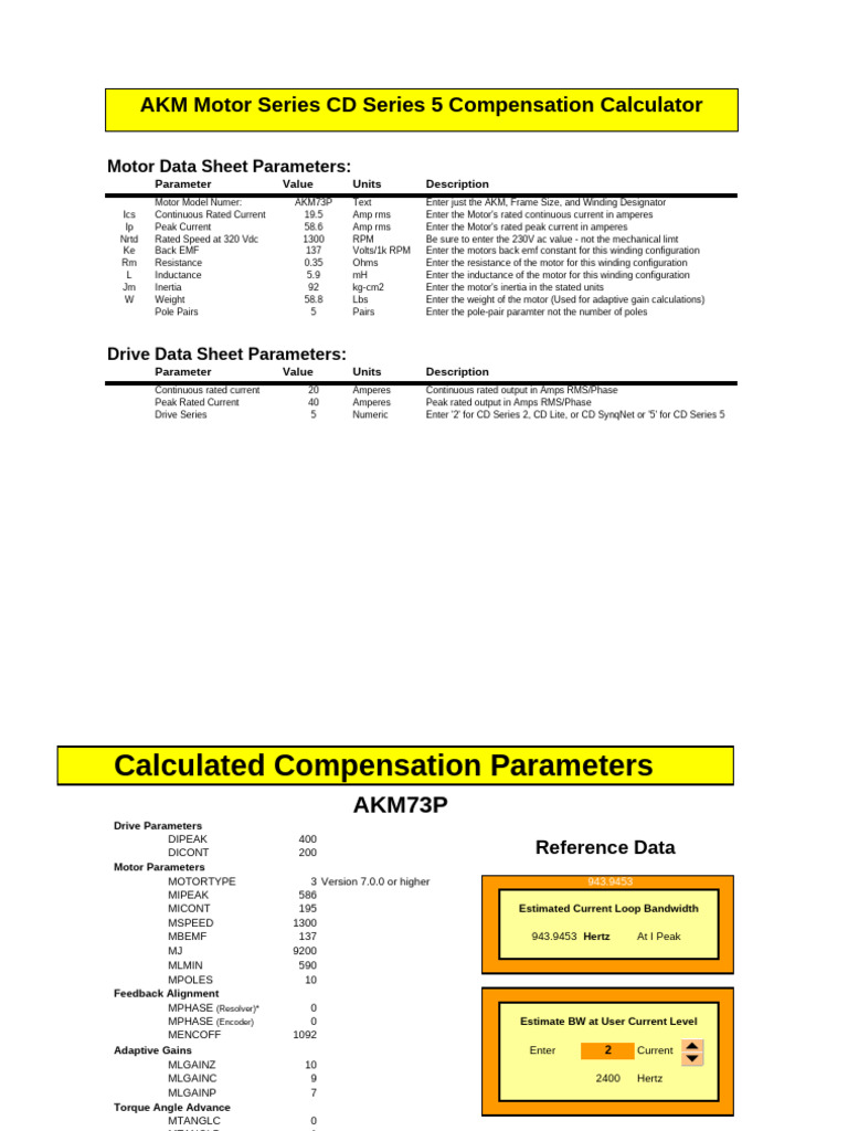 Akm Cd5 Comp Calculator Cb20560 Akm73pancnda | PDF | Electric Motor | Root Mean Square