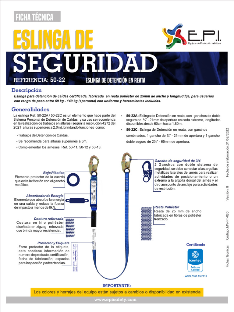 Eslinga 50-22 | PDF | Materiales