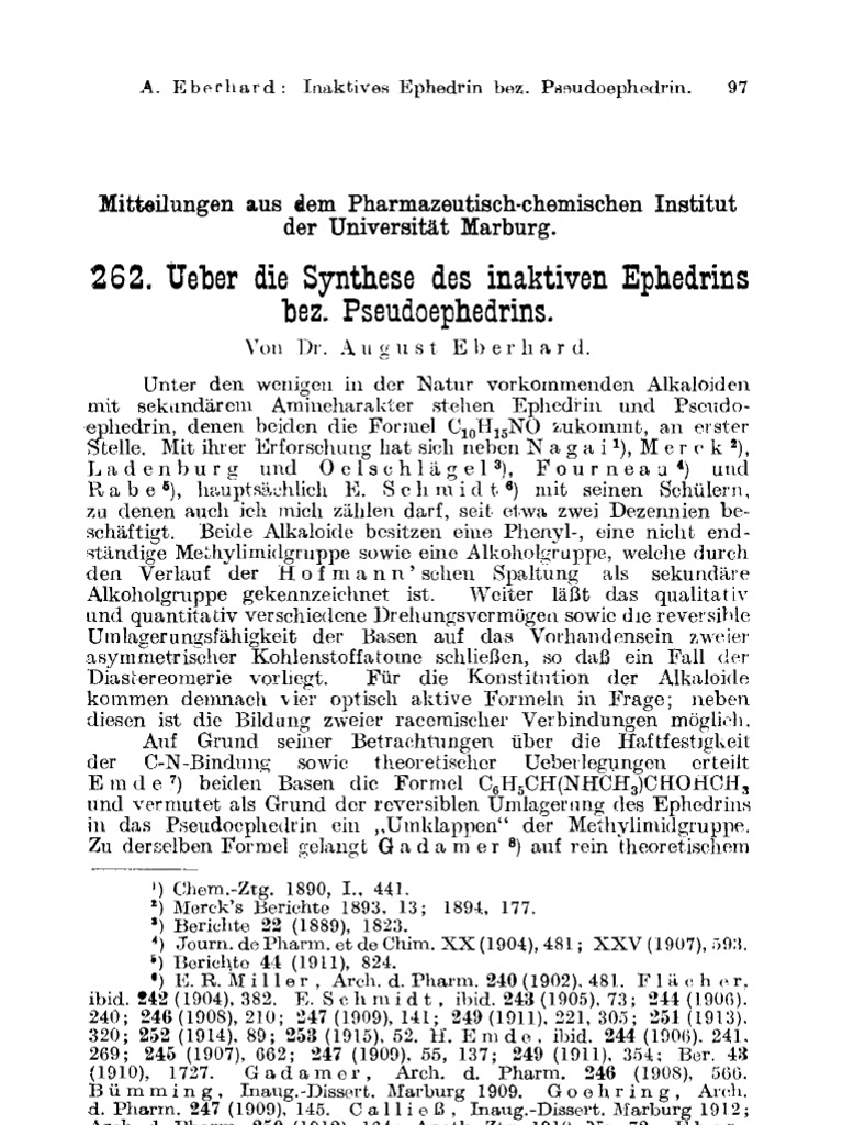 Pseudoeph Synth Arch Pharm 258 97 1920 | PDF
