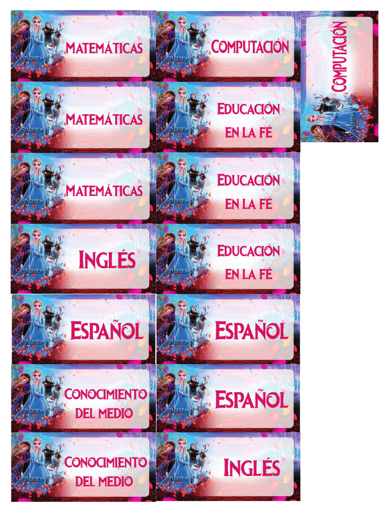 Etiquetas 25 Materias Acom | PDF