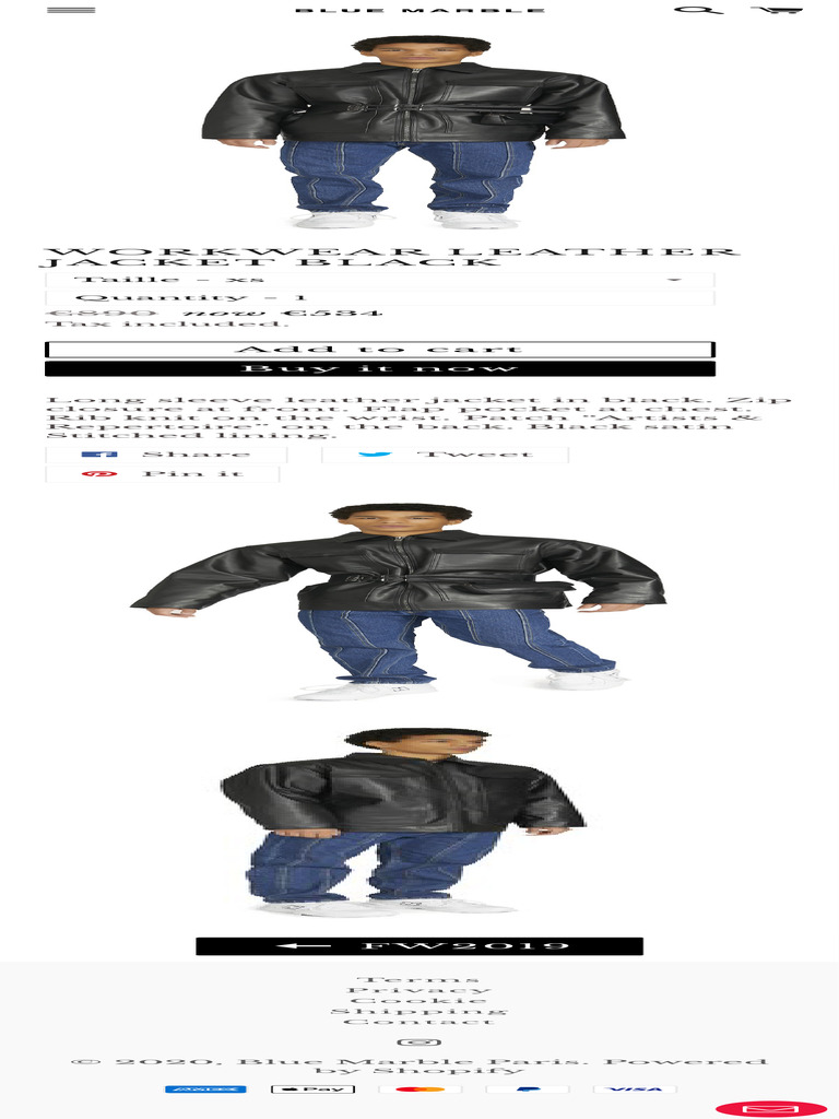 WORKWEAR LEATHER JACKET BLACK – Blue Marble Paris | PDF