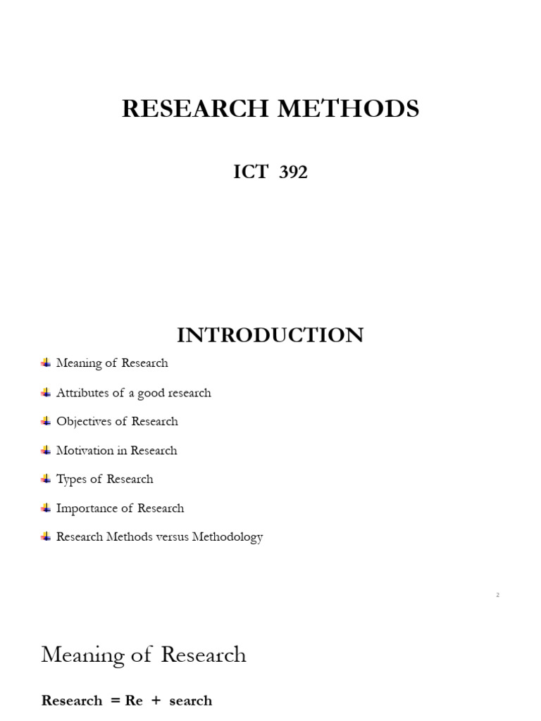 Research Methods Lecture Slides 1 | PDF | Methodology | Hypothesis