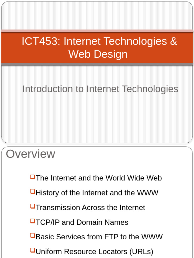 Intro to Web Technologies | PDF | World Wide Web | Internet & Web