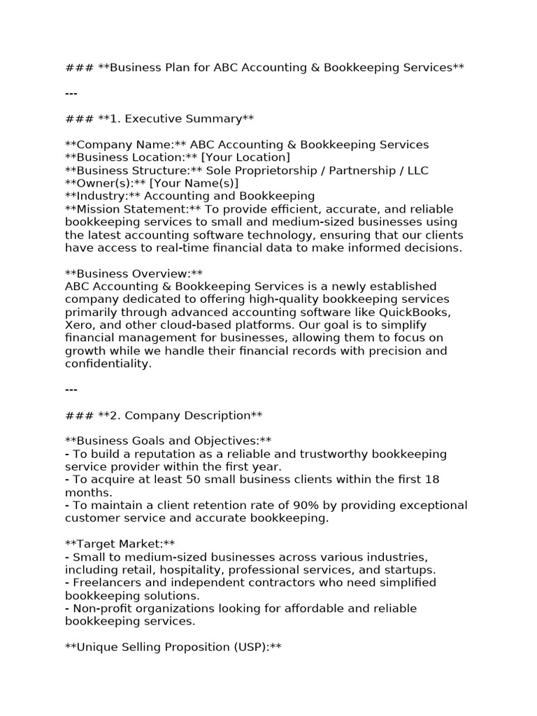 Business Plan for ABC Accounting | PDF | Expense | Quick Books