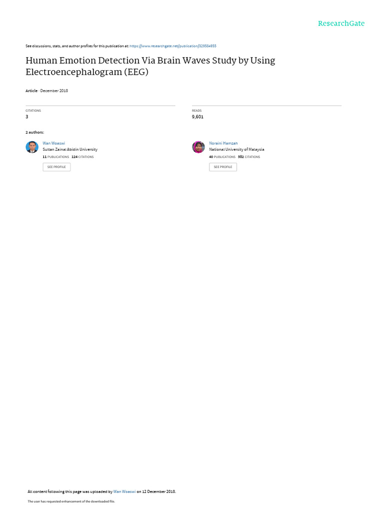 Human-Emotion-Detection-Via-Brain-Waves-Study-by-Using-Electroencephalogram-EEG | PDF ...