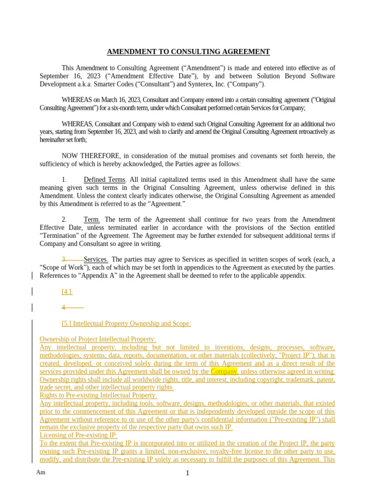 SYN SmarterCodes MSA Amendment Extension DRAFT 20240606 (2) (1) - Vidma ...