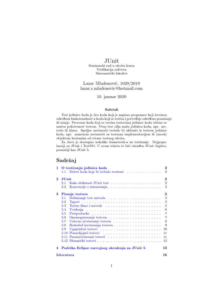 03 LazarMladenovic JUnit | PDF