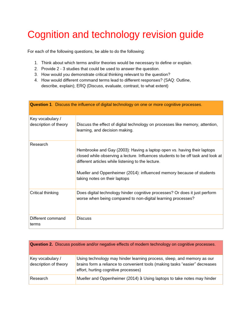 Cognition Study Guide | PDF | Validity (Statistics) | Thought