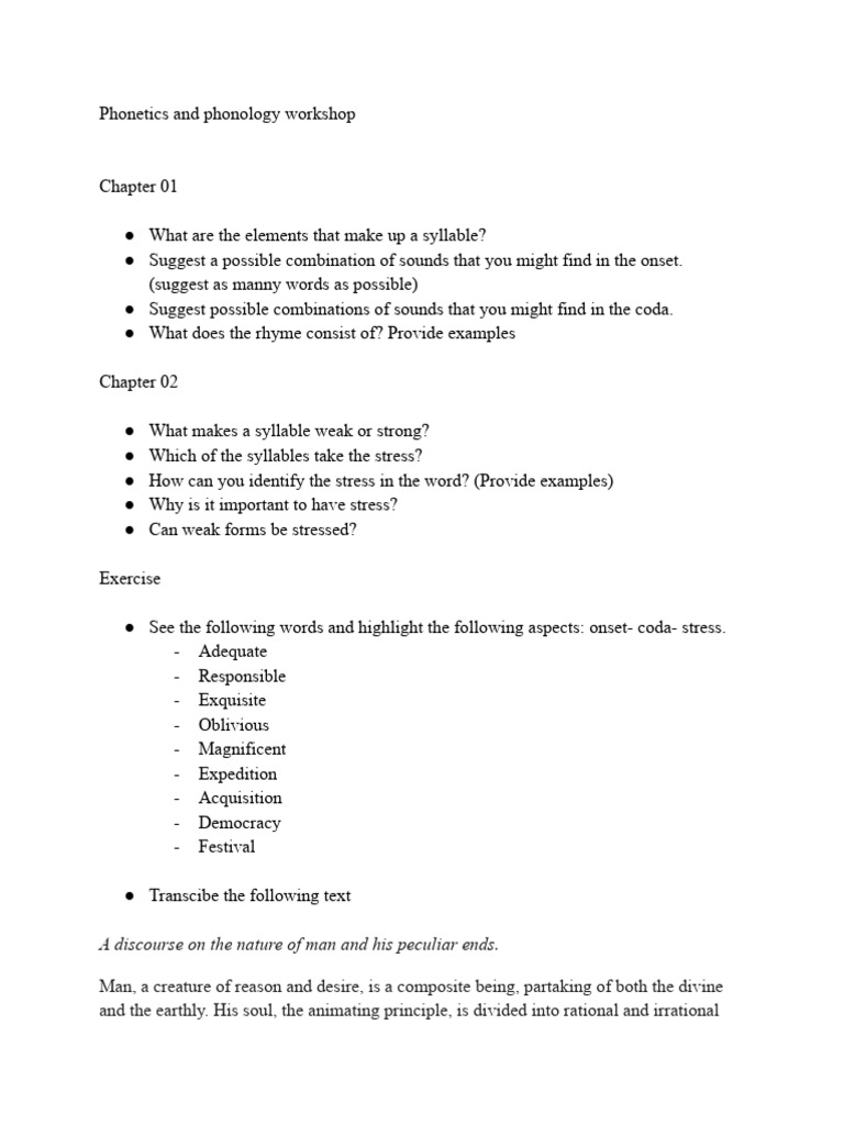 Phonetics And Phonology Workshop Pdf