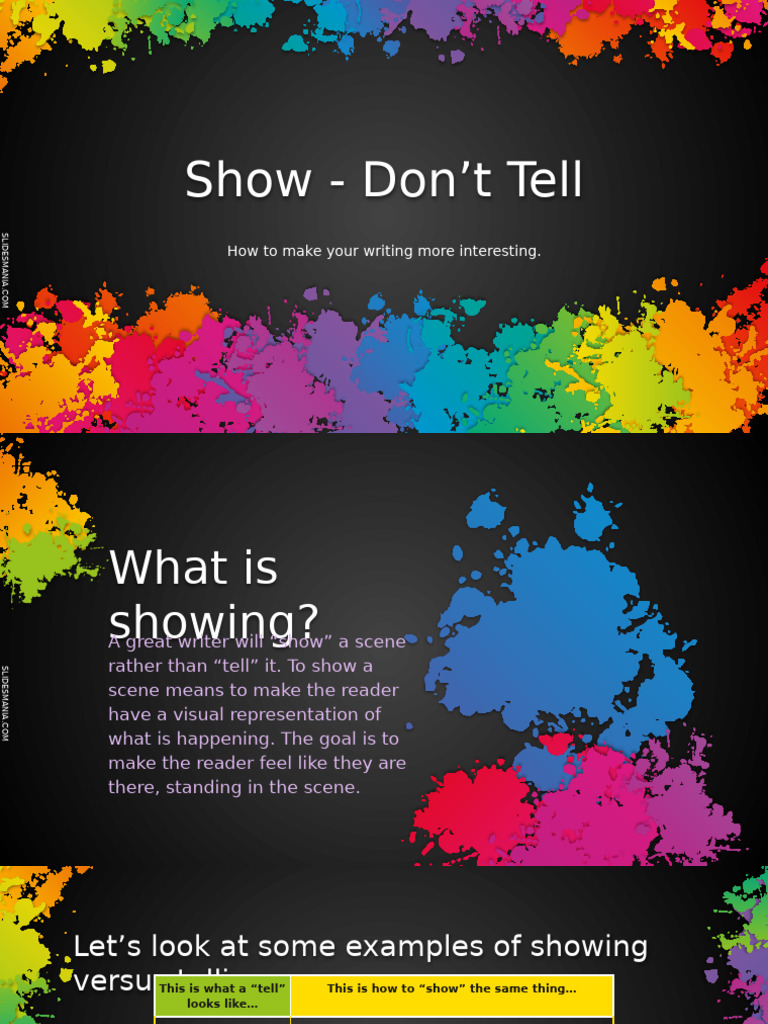 Narrative Writing - Show - Don't Tell | PDF | Emotions