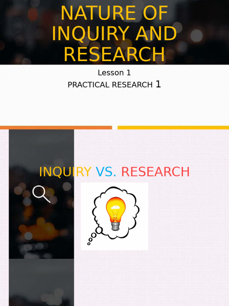Nature of Inquiry and Research | PDF | Quantitative Research ...